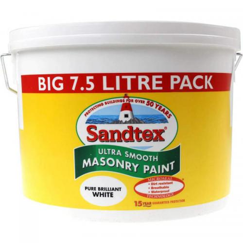 Sandtex Ultra Smooth Masonry Paint - Pure | 015339 | DIY and Painting