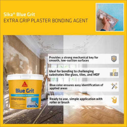 Sika Everbuild Blue Grit, Extra Grip Plaster | 143560 | Gloves