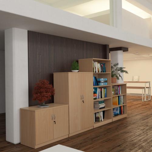 Deluxe bookcase 1200mm high with 2 | DMFBC12NO | large bookcases