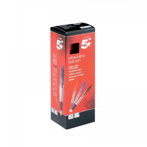 5 Star Office Retractable Grip Ball Pen | FS909981 | Ballpoint Pens