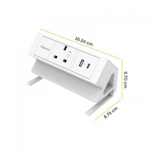 Fellowes Power Desk 1 Socket, 1 USB-A and | GJQ35780J | Power Modules