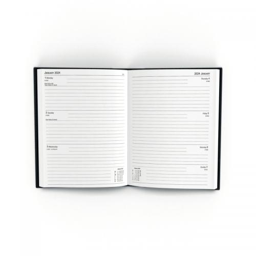 Desk Diary Week To View A5 Black 2024 | KFA53BK24 | A5 Diaries