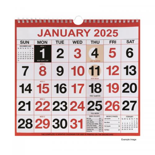 Wirebound Month To View Calendar 249x231mm | KFYC2225 | Calendars