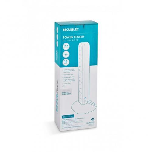 10 Gang Extension Lead Cable Tower Surge | NWT8025 | Power Adapters
