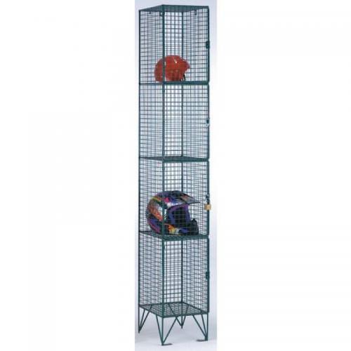 Locker - Coloured Wire Mesh Standard 4Comp. + | SLBY313726 | Lockers
