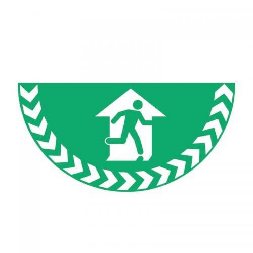Fire Exit Symbol Half Circle Floor | SLBY417118 | Fire Safety Signs