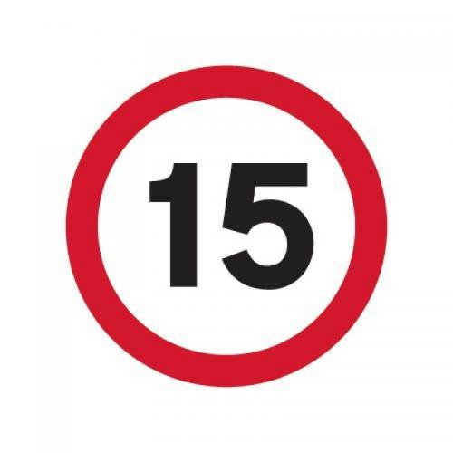 600mm Dia. Dibond 15Mph Road Sign (With Channel) | SLBY419704