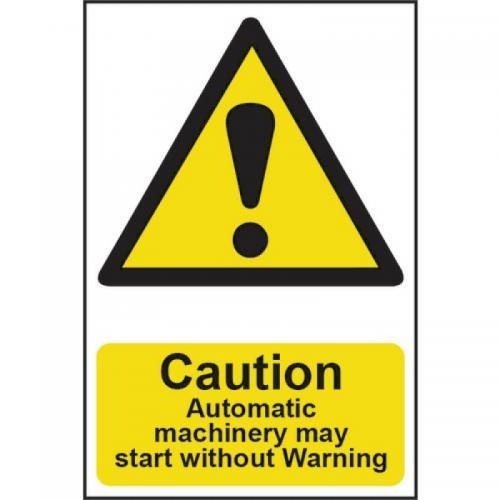 Caution Automatic Machinery May Start | SLBY423303 | Caution Signs