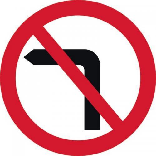 600mm Dia. Dibond No Left Turn Road Sign (With | SLBY424073