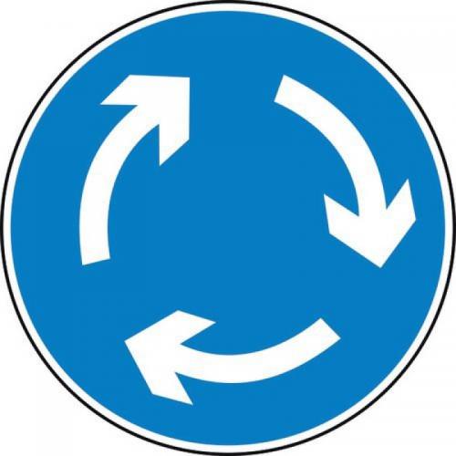 600mm Dia. Dibond Roundabout Road Sign (Without | SLBY424080