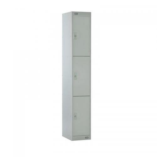 Locker Three Door1800X300X450 - Light Grey Door | SLBY432562