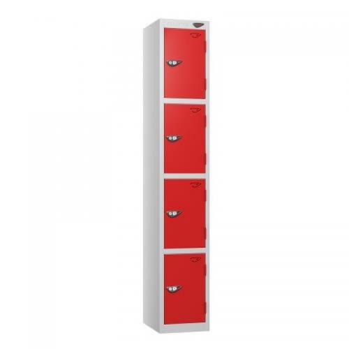 4 Tier - Steel Locker Flat Top - Pearl Silver | SLBY435808 | Lockers