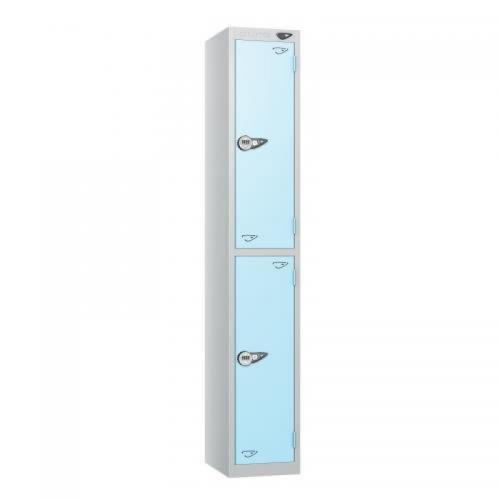 2 Tier - Steel Locker Flat Top - Pearl Silver | SLBY437238 | Lockers