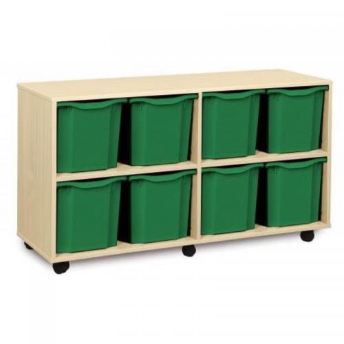 Quad Column Mobile Storage Unit - Beech Effect With 8 | SLBY437628