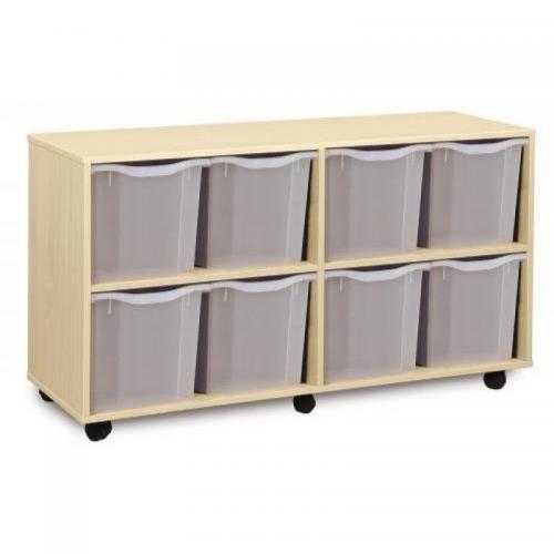 Quad Column Mobile Storage Unit - Beech Effect With 8 | SLBY437630