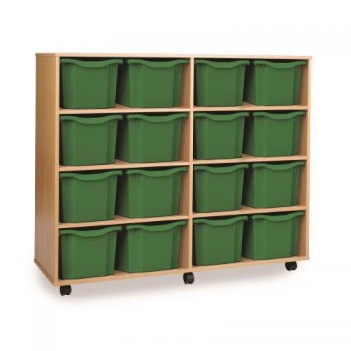 Quad Column Mobile Storage Unit - Beech Effect With | SLBY437664