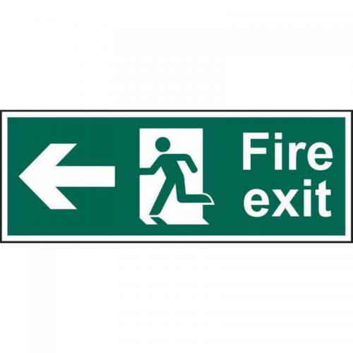 Fire Exit (Man Arrow Left) Sign, | SPC12576 | Fire Safety Signs