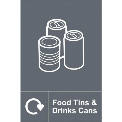 Food Tins & Drinks Cans | SPC18110 | Waste Disposal Signs