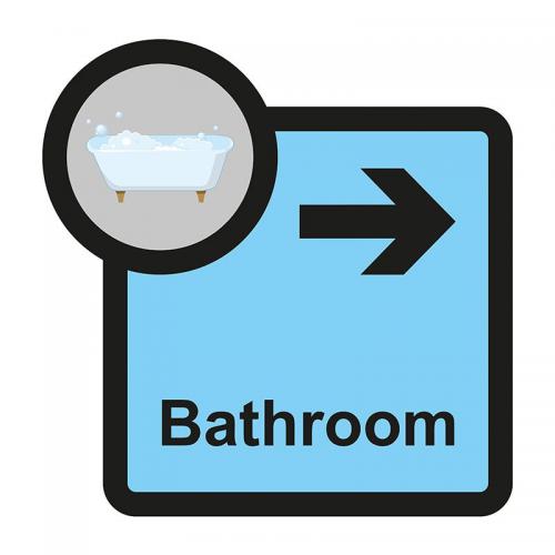 Assisted Living Sign: Bathroom arrow | SPCALS002 | Directional Signs
