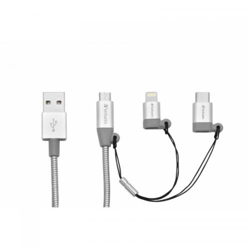 Verbatim 3-in-1 LightningMicro BUSB-C Sync and | VM48870 | Cables